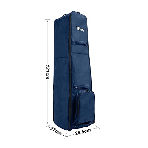 Universal Golf Bag with Wheels Aviation Bag Heavy Duty Carrier 600D Oxford Padded Cover Wear Resistant Folding for Airlines Fan (Color : Blue)