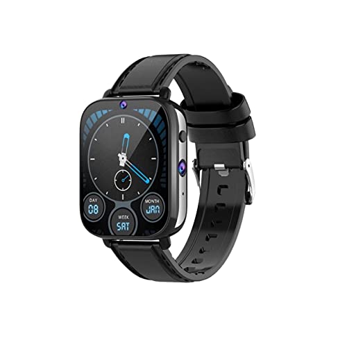 4G Smartwatch Men's Android 9.1 GPS Smartwatch Dual Camera (Color : 4GB128GB Black)