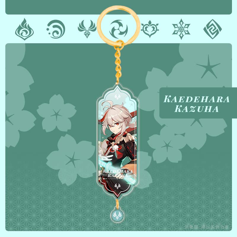 WillZephyr 4PCS original god pendant acrylic laminated pendant keychain thunder and lightning General Yagyujinzi (Style B)