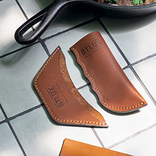 BTLUX Cast Iron Handle Cover, Set of 2 - Extra Thick Leather Heat Resistant Handle Holder for Cast Iron Skillets, Pans - ππππ π’π§ πππ¨π«π π’π