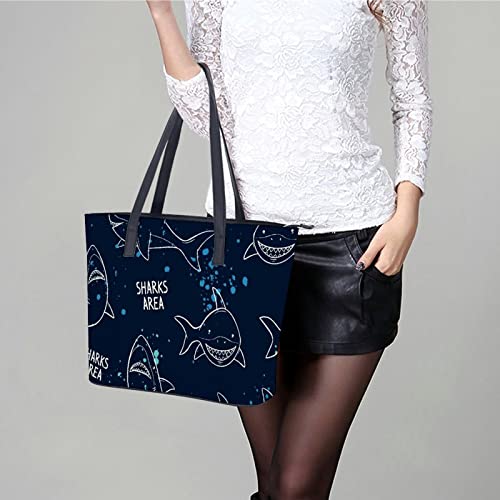 Womens Handbag Sharks Leather Tote Bag Top Handle Satchel Bags For Lady