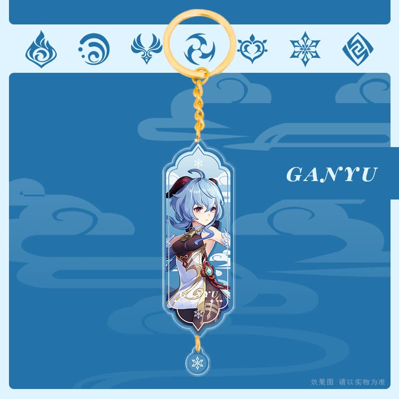 WillZephyr 4PCS original god pendant acrylic laminated pendant keychain thunder and lightning General Yagyujinzi (Style B)