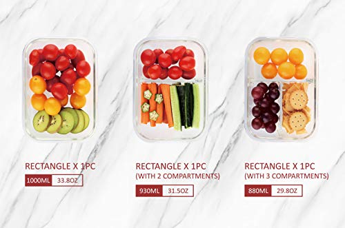 Prime Cook Glass Food Container/storage In Rectangle 3 Pieces Set