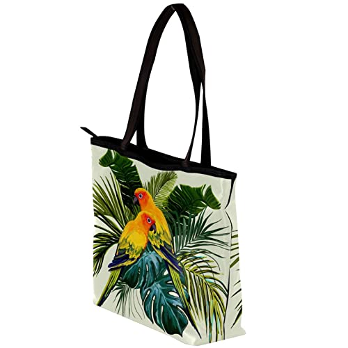 Purses for Women, Tote Bag, Handbags for Women, The Tote Bag, Tropical Leaves Plants Birds Animals pattern