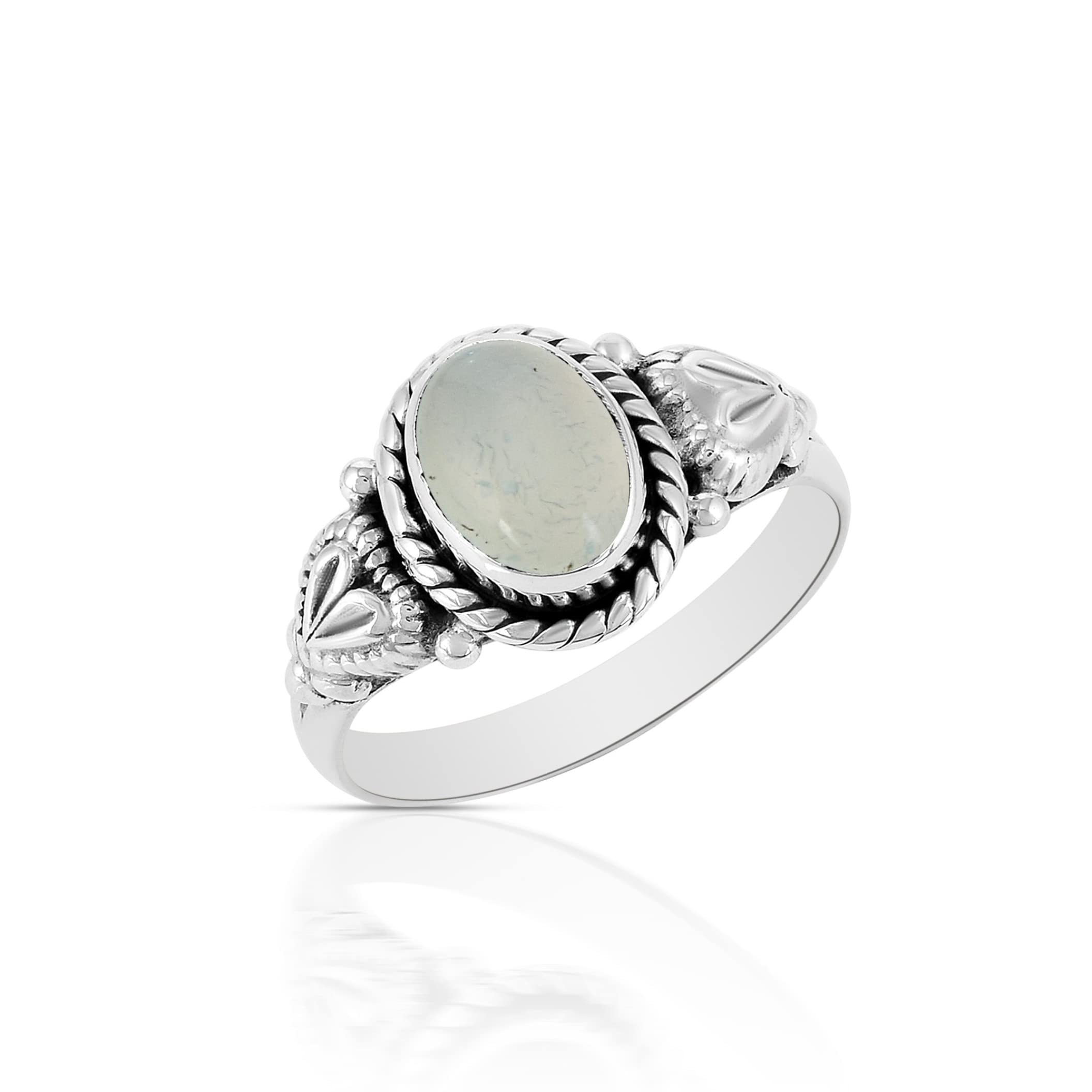 925 Sterling Silver Ring For Women & Girls Genuine Aqua Chalcedony Ring Sterling Silver Handmade Ring Blue Gemstone Ring
