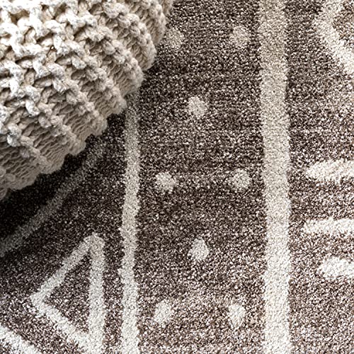 JONATHAN Y MOH503A-28 Amanar Tribal Geometric Area Rug for Bedroom Kitchen Living Room Indoor Decor Non Shedding, 2 X 8, Brown/Ivory, (JMOH503A28)