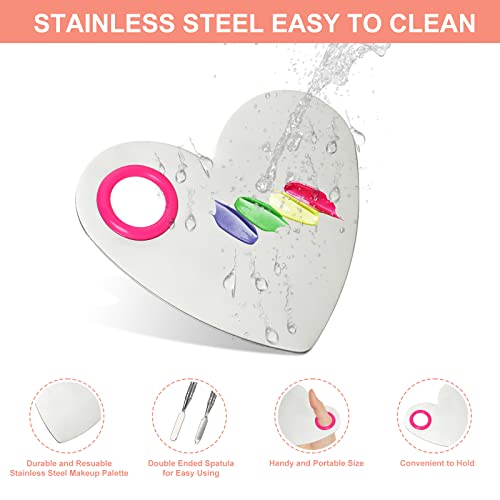 Necitorix Mixing Palette, Stainless Steel Makeup Foundation Mixing tray, Makeup Tool for Mixing Nail Gel Polish, Cosmestic (Heart Small)