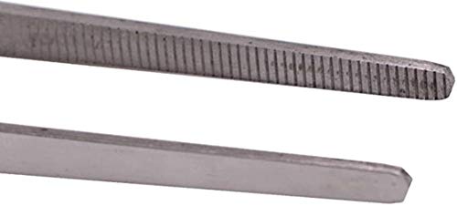 Dzrige 7.1 Inch Stainless Steel Tweezers Feeding Tongs for Aquarium Fishtank Reptile Lizards Gecko Spider - Straight and Curved (2Pcs)