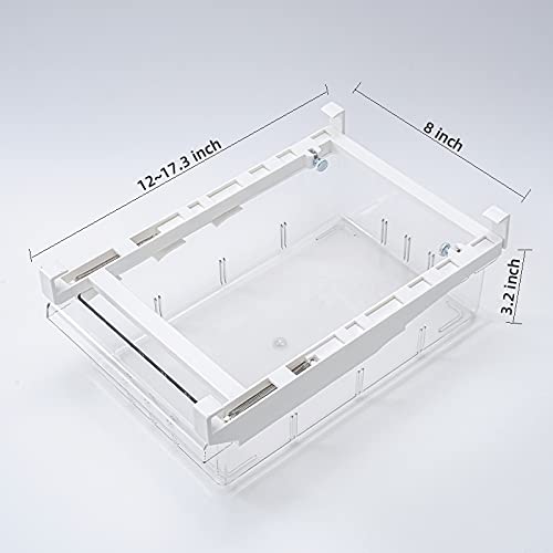 Guanniao Fridge Organizer Drawer Refrigerator Drawer Organizer Pull Out Plastic Fridge Storage Bins Containers for Fruit Vegetable (17.3inch-2Organizer)