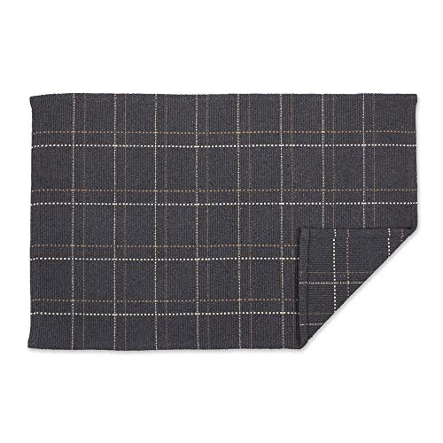 DII Woven Rugs Collection Recycled Yarn, Reversible, 2x3' Area Rug Set, Mineral Plaid, 2 Piece