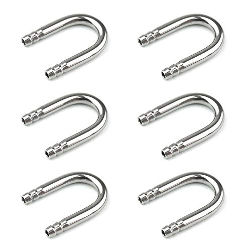 Hamineler 6 PCS U Shaped Stainless Steel Tube CO2 Connector for Aquarium Fish Tank Co2 Oxygen Tubing