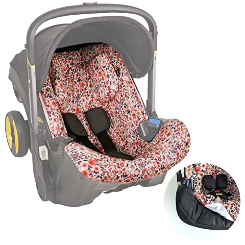 UKJE Protective Car Seat Stroller Cover Compatible with Doona Car Seat - Protector, Cotton Cover, Infant Car Seat Liner - Newborn Car Seat Accessories - Easy to Clean - Easy to Install (Pink Flowers)