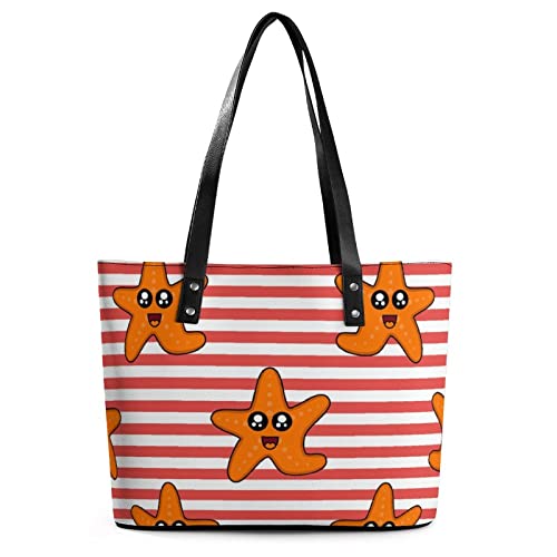 Womens Handbag Starfish Leather Tote Bag Top Handle Satchel Bags For Lady
