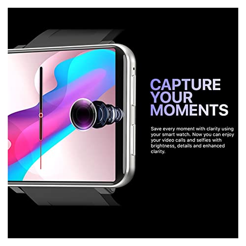 2.86 Big Screen Smart Watch Men Women 4G Call Video Chat Smartwatch Support SIM Card and WiFi GPS Watches (Color : DM100 Black, Size : 1G add 16G)
