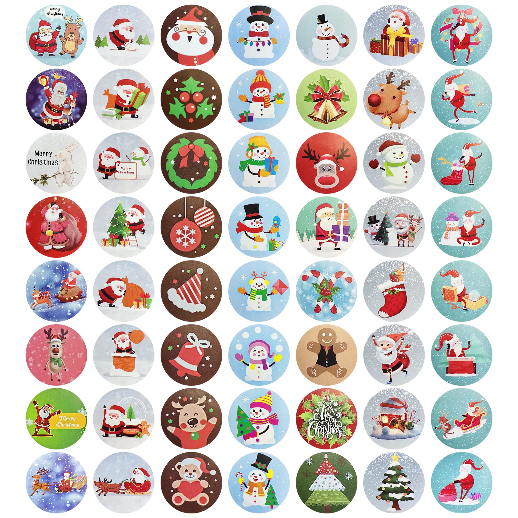 Christmas Stickers,504 PCS Christmas Stickers Labels,Snowman, Elf,Bells,Snow,Reindeer,Xmas Kids Stickers Decals for Crafts Decorations&Christmas Party Supplies