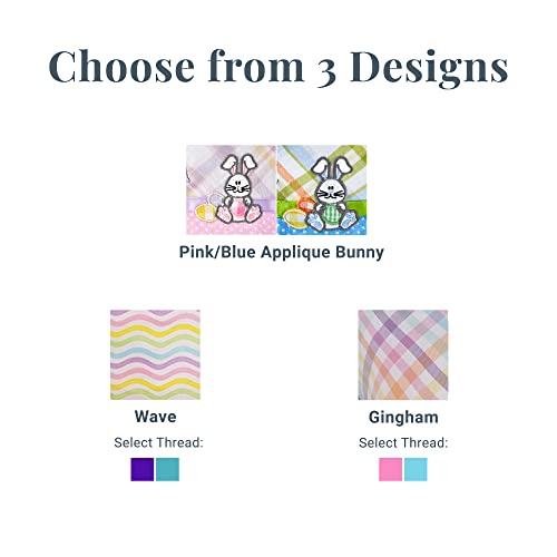 Let's Make Memories Personalized Create Your Own Wicker Easter Basket – Blue Bunny Design - Basket Only - Customize with Any Name - Medium