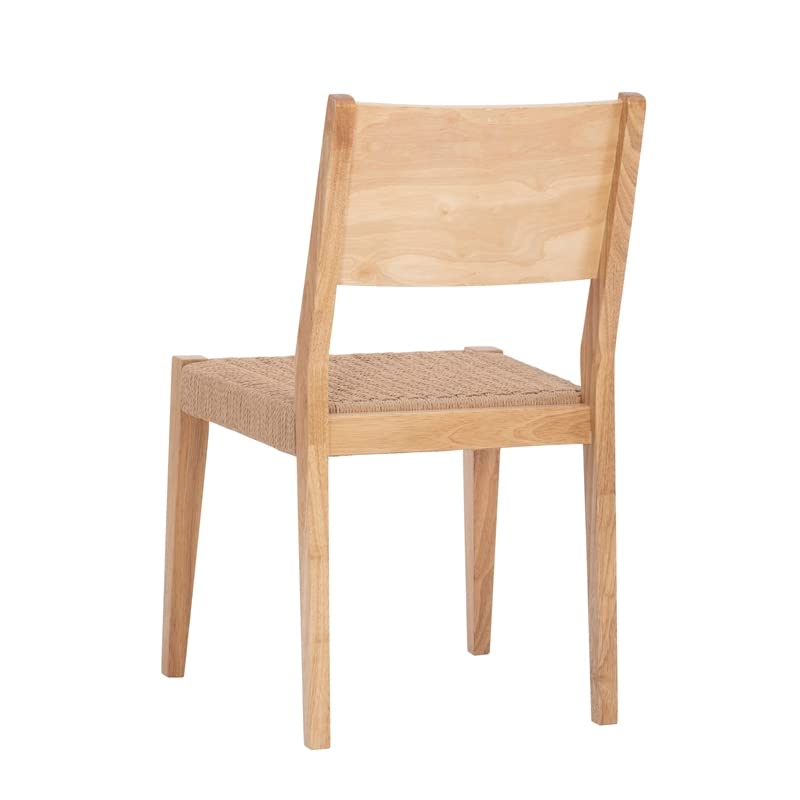 Linon Patty Set of Two Wood 18" Dining Chairs in Natural Brown
