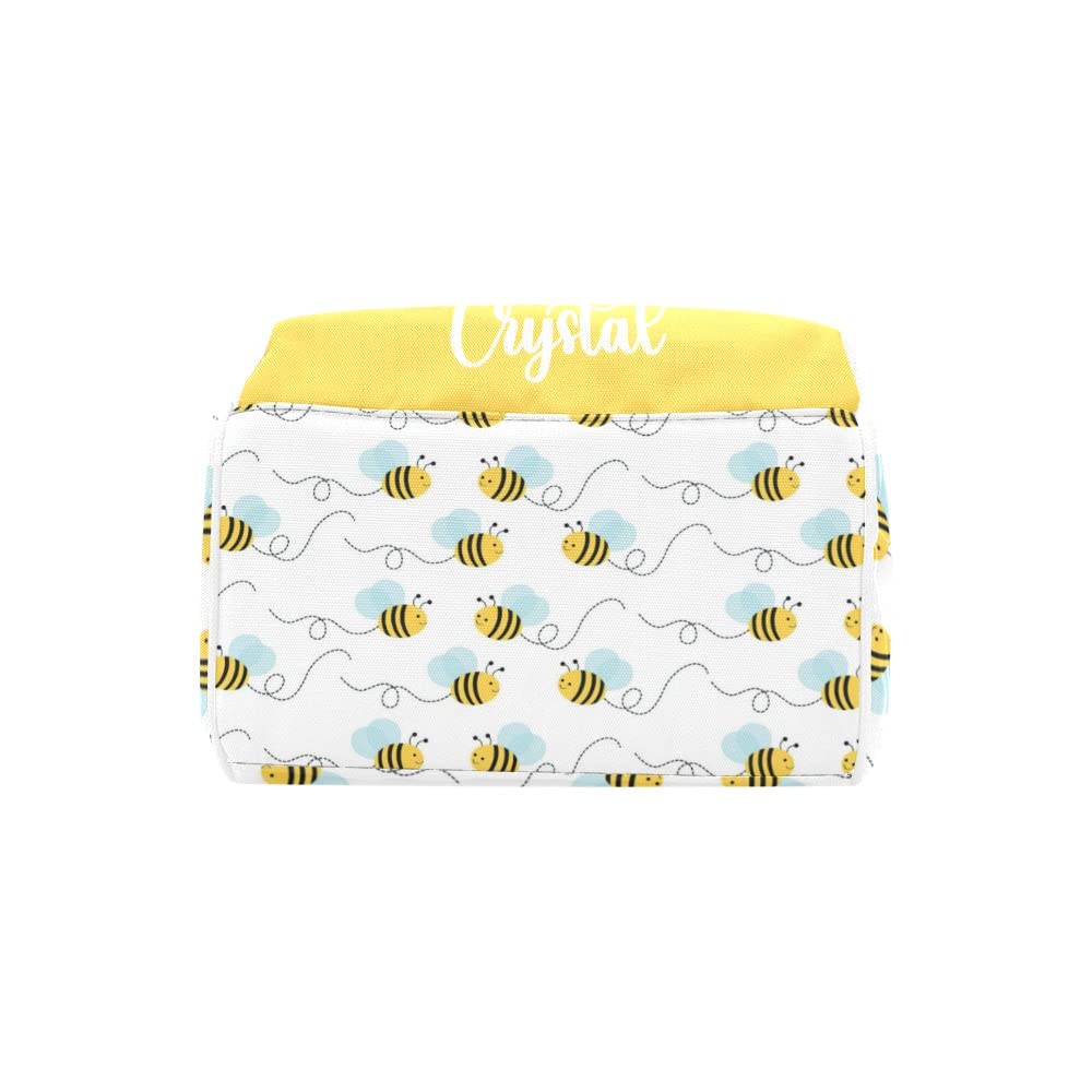 Grandkli Cute Bumble Bee Personalized Diaper Bag Multi-Function Backpack Nappy Bag Travel DayPack for Unisex, One Size