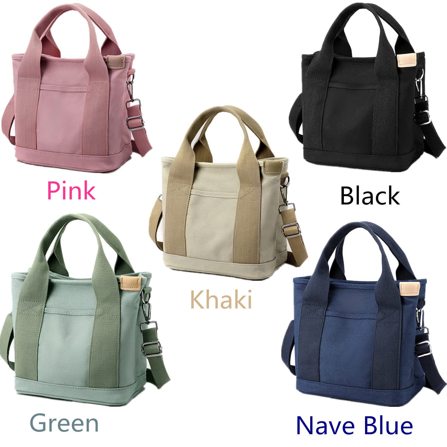 Large Capacity Multi-Pocket Handbag Japanese Handmade Tote Bag with Zipper Tote Purses Crossbody Bag Canvas Handbag for Women (A-Khaki)