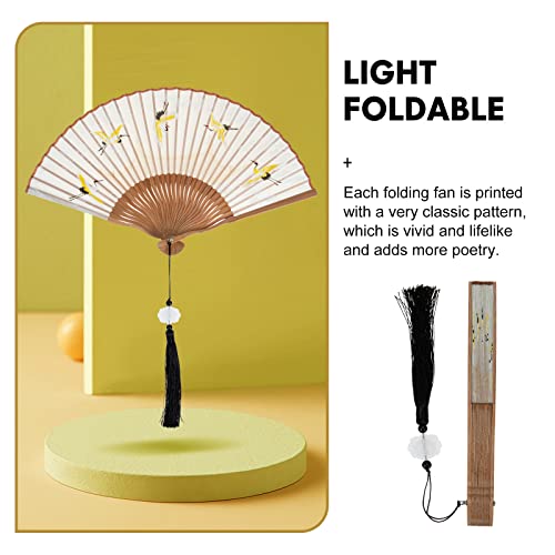 RAZZUM Large Wall Decor Retro Style Silk Fan Folderable Fan Chinese Style Fan Wall Decoration Costume Collocation Fan
