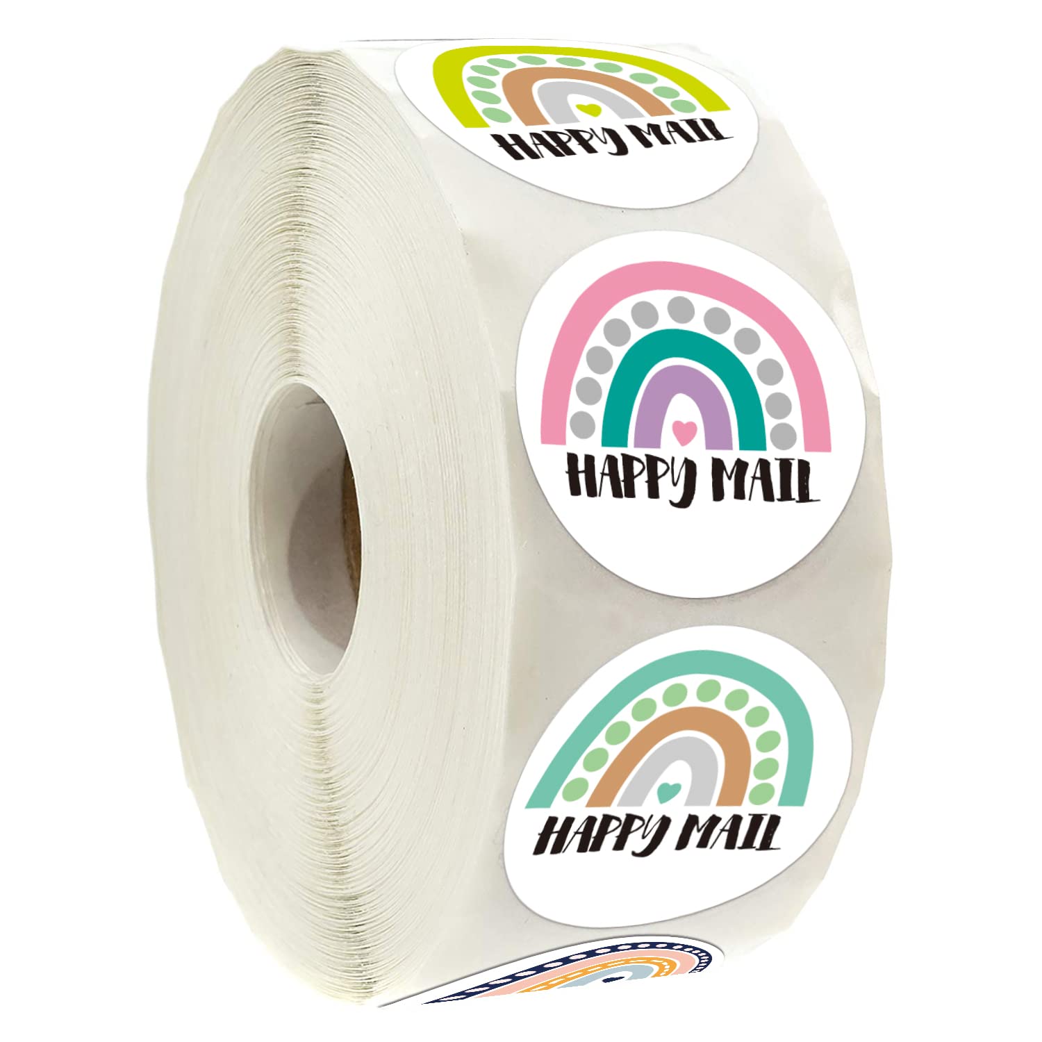 EKSPLODI Happy Mail Stickers for Business Small Shops Online, Small Business Stickers, Small Business Packaging Supplies, Envelope Seal Stickers, 1.4 Inch, 6 Unique Designs, 500 Pcs Per Roll.