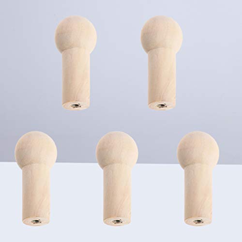 DOITOOL 8pcs Wood Shaker Pegs Unfinished Wooden Peg Hooks Hanger for Coat Wall Racks Hanging Towels Organizing Cups Mugs Headphone 51mmx23mmx15mm