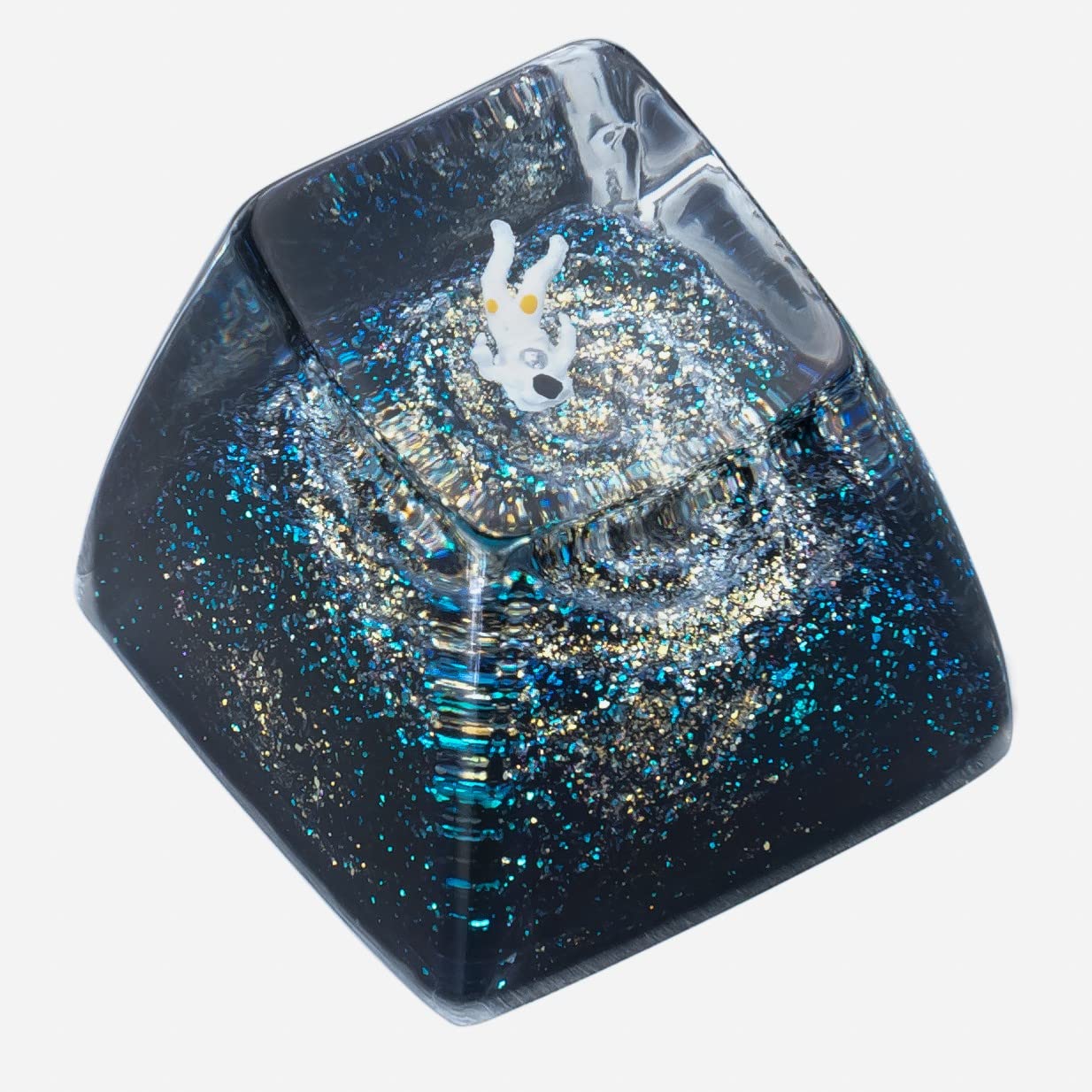 Ocean Key Artisan Keycap for DIY Replacement Handmade Resin Keycap Interstellar Resin Keycap for Switch Gaming, Cherry MX Mechanical Keyboards (Yellow)
