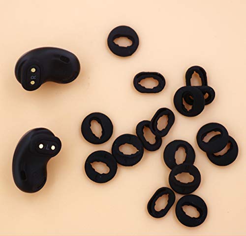 IiEXCEL Galaxy Buds Live Adapter Tips Eartips Earbuds, 8 Pairs Replacement S/L 2 Size Silicone Rubber Ear Tips Buds Wing Tips Fit in Case Compatible with Samsung Galaxy Buds Live - Black