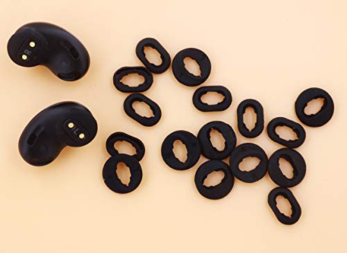 IiEXCEL Galaxy Buds Live Adapter Tips Eartips Earbuds, 8 Pairs Replacement S/L 2 Size Silicone Rubber Ear Tips Buds Wing Tips Fit in Case Compatible with Samsung Galaxy Buds Live - Black