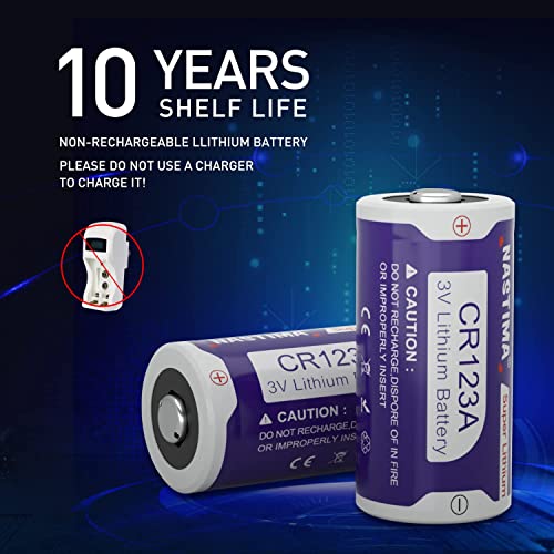NASTIMA 12 Pack CR123A Battery, 3V Lithium Battery 1600mAh for Flashlight, Intelligent Instrumentation, Alarm Systems