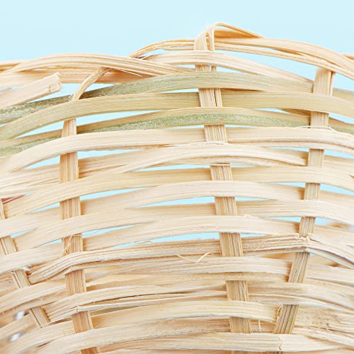 4 Pack Tiny Handwoven Bamboo Bird Nest Cage House Hatching Breeding Cave with Hook for for Small Bird Parrot Budgie Parakeet Cockatiel Conure Lovebird Finch Canary Cockatoo African Grey