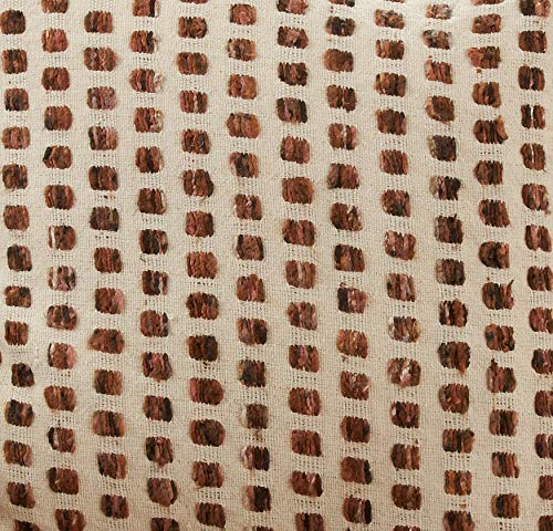 SARO LIFESTYLE June Collection Woven Throw Pillow Cover, 20" x 20", Brown