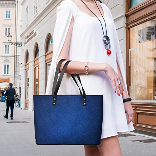 Womens Handbag Blue Leather Tote Bag Top Handle Satchel Bags For Lady