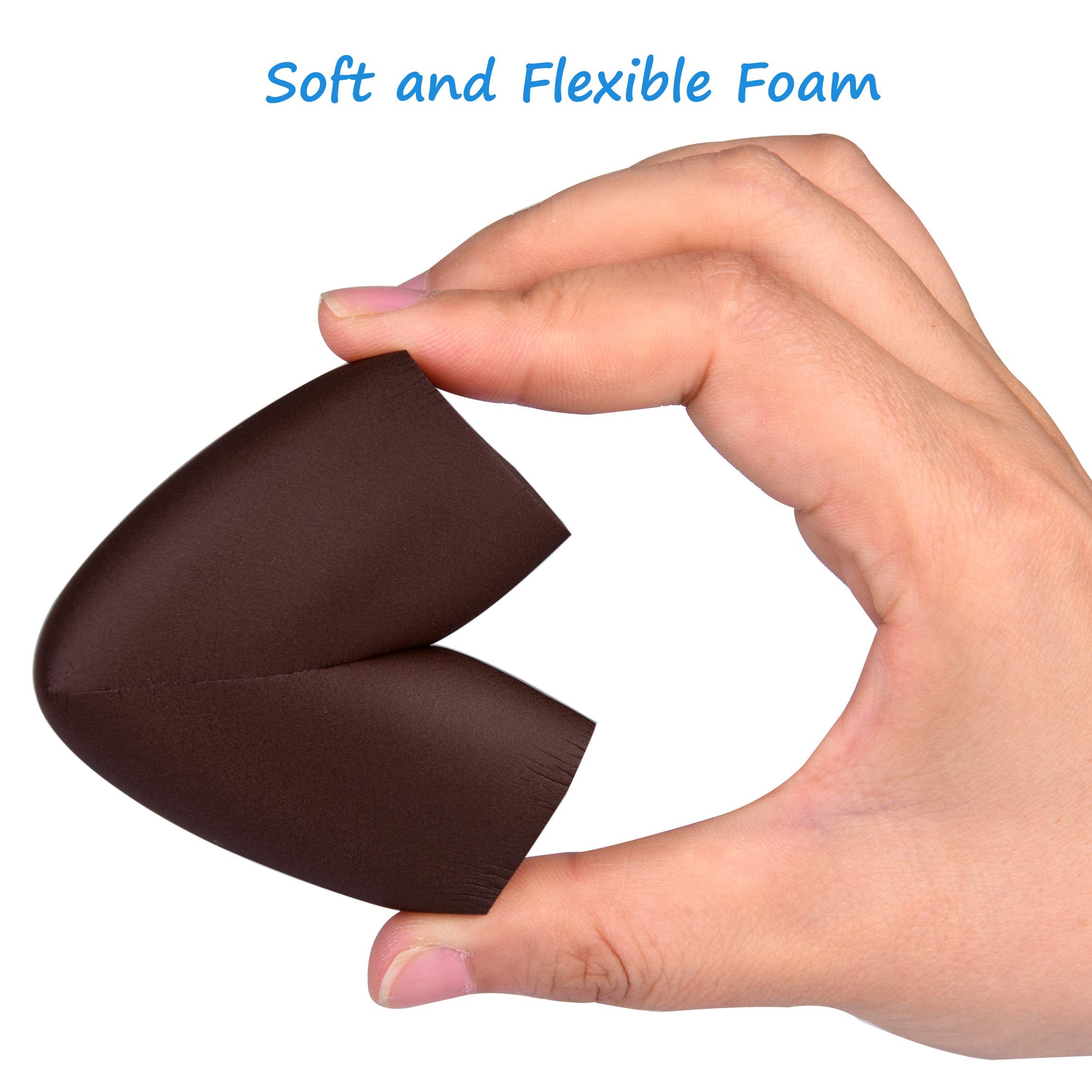 Furniture Edge and Corner Guards | 16.2ft +20.4ft Protective Foam Cushion |36ft Bumper 12 Adhesive Childsafe Corners | Baby Child Proofing Set NonToxic and Safe for Table, Fireplace, Countertop Brown