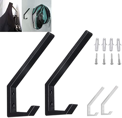 BabyKim ABS Helmet Holder 2pcs Helmet Holder Hook Jacket Bags Wall Mount Cloth Display Rack Hanger (Black)