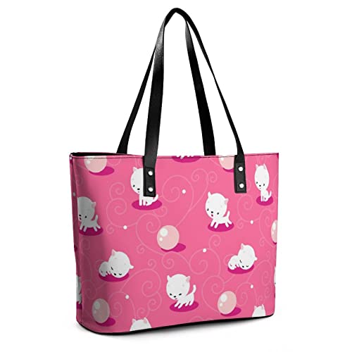 Womens Handbag Cat Leather Tote Bag Top Handle Satchel Bags For Lady
