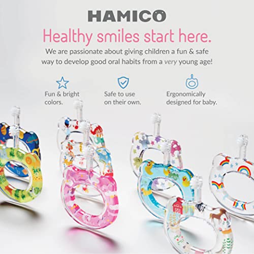 HAMICO Baby Toothbrush Gentle Extra Soft Bristles for Baby’s First Toothbrush | Easy Grasp No Overreach Infant Toothbrush | BPA Free | 2-Pack: Red & Mermaid