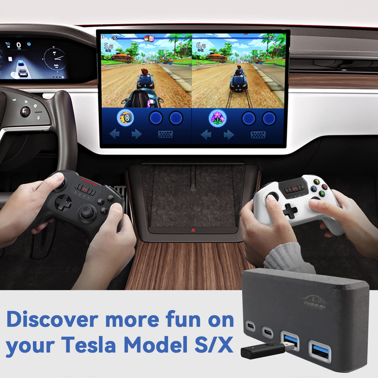 USB Extender for Center Console Docking Station for Tesla Model 3/Y 2021 2022 2023 and Tesla Model X/S 2022 Accessories