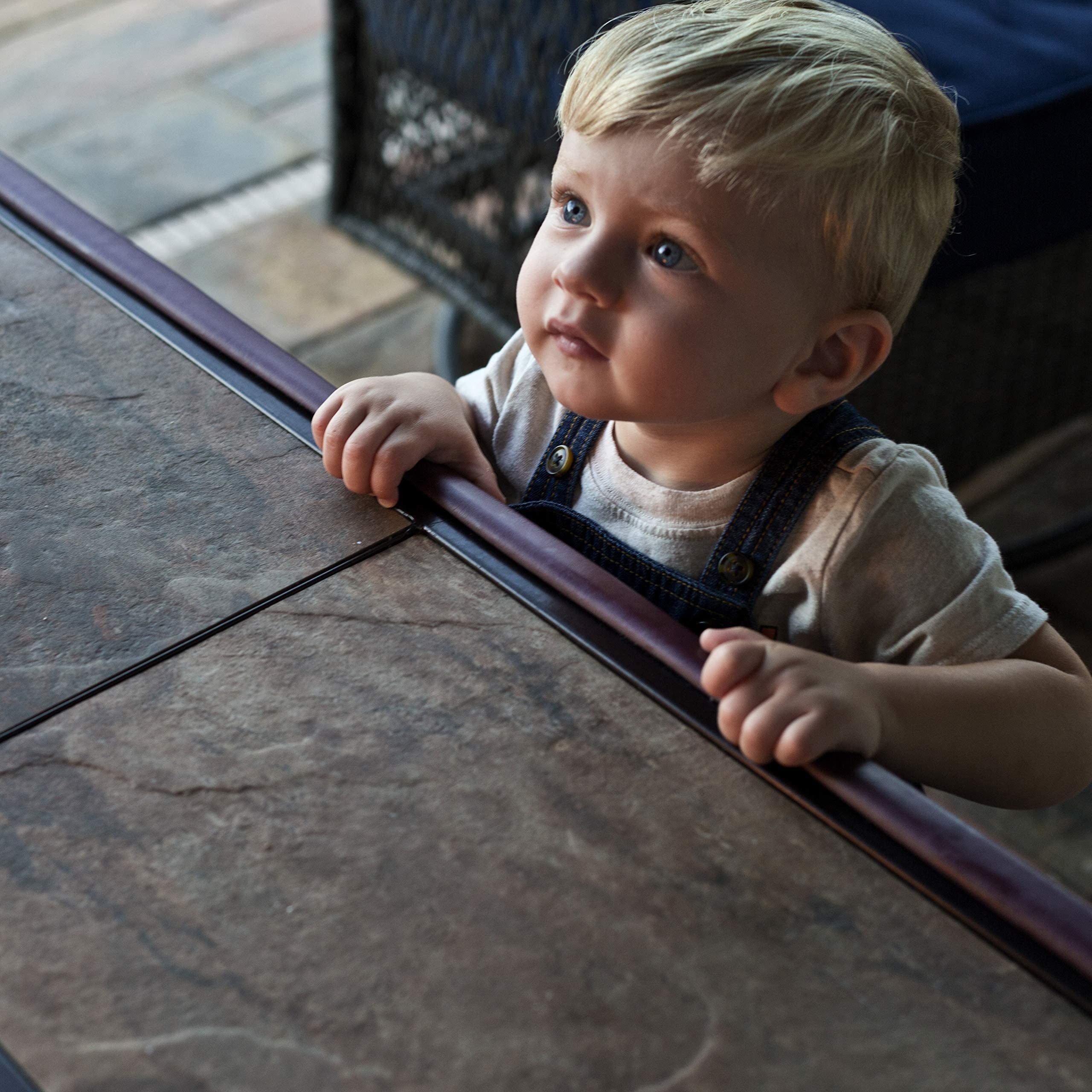 Furniture Edge and Corner Guards | 16.2ft +20.4ft Protective Foam Cushion |36ft Bumper 12 Adhesive Childsafe Corners | Baby Child Proofing Set NonToxic and Safe for Table, Fireplace, Countertop Brown