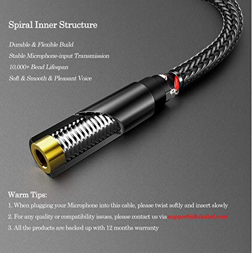 DUKABEL DC4 3.5mm TRS to TRRS Adapter Cable, Microphone Audio Adapter, TRS Female to TRRS Male Converter for Smartphone, PS4, Tablet, Laptop