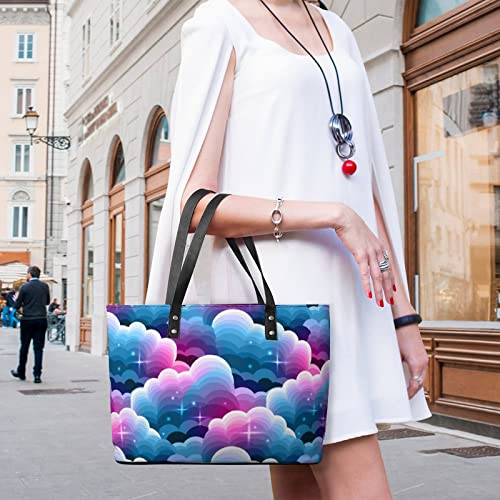 Womens Handbag Clouds Leather Tote Bag Top Handle Satchel Bags For Lady