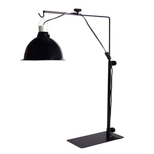 S7 360 Adjustable Reptile Lamp Stand - Heavy Duty Metal Support Holder Bracket Used for Amphibians and Reptiles - Complete with Reptile Feeding and Cleaning Tool