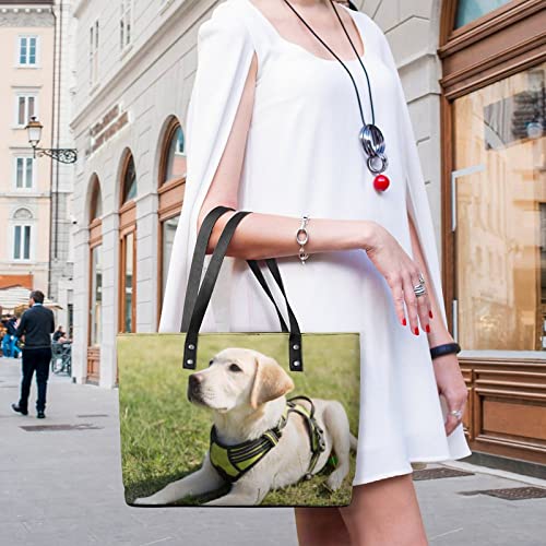 Womens Handbag Labrador Dog Leather Tote Bag Top Handle Satchel Bags For Lady