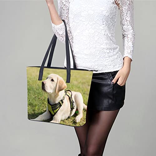 Womens Handbag Labrador Dog Leather Tote Bag Top Handle Satchel Bags For Lady