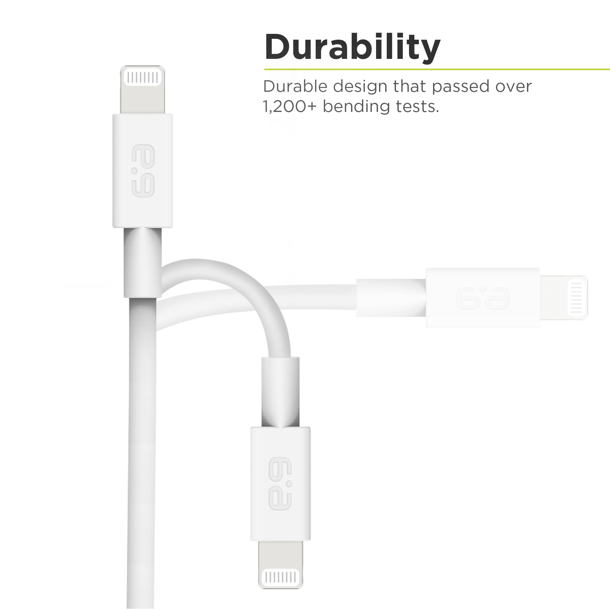 PureGear USB C to Lightning Cable (3 ft, White), MFi Certified Cable for iPhone 14 Pro Max/14/13 Pro Max/13/12 Pro Max/12/11 Pro Max/11/X/XS/SE/AirPods Pro, Supports Power Delivery Fast Charging Cord
