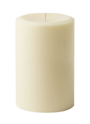 Mister Candle - 4 Inch x 6 Inch Ivory Pillar Candle Unscented Solid Color Hand Made with Cotton Wicks, Dripless