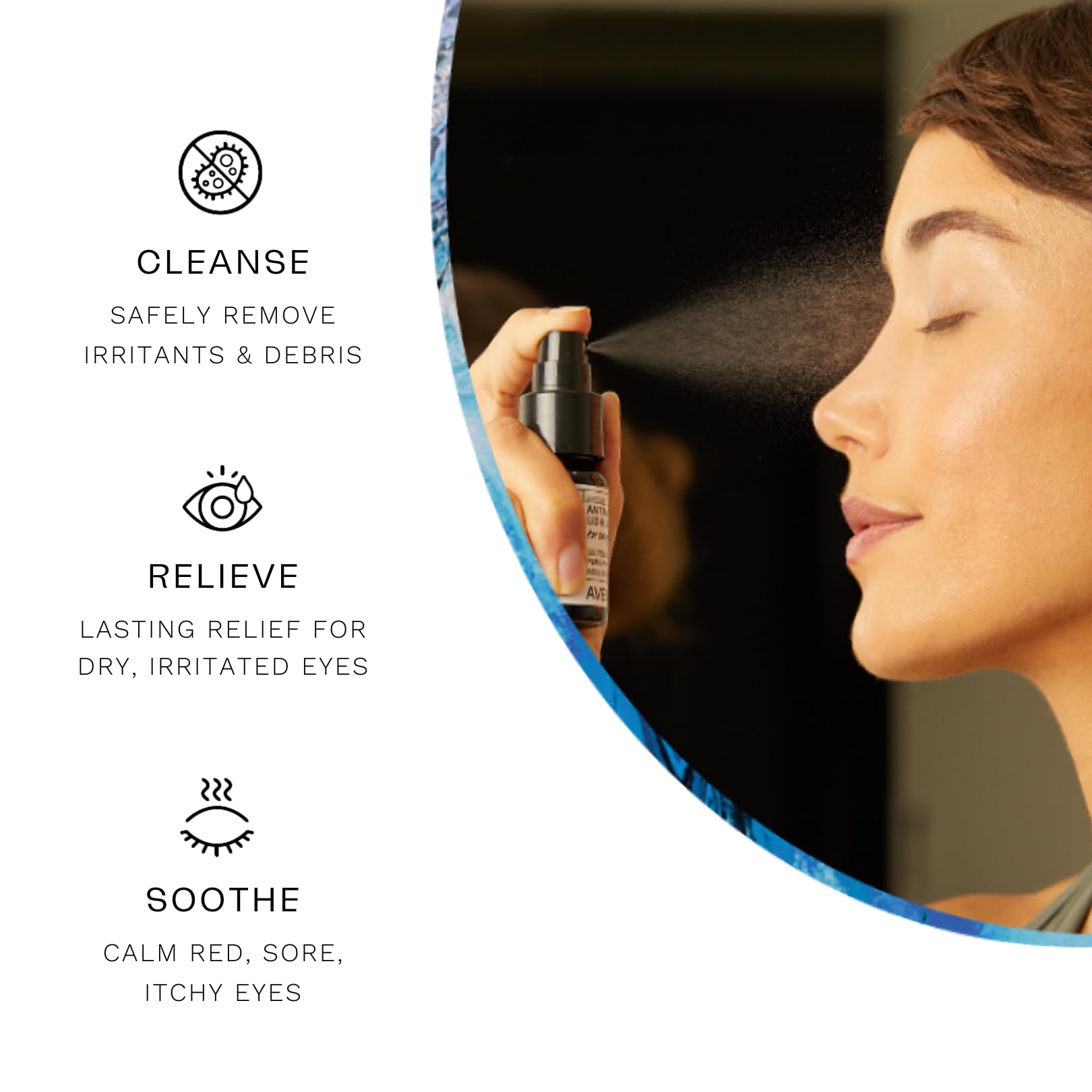 Avenova Eyelid and Eyelash Cleanser Spray 3 Pack – Gentle Everyday Hypochlorous Acid Lid and Lash Cleansing Spray For Clearer and Healthier Eyes, 60mL (2.04oz)