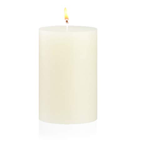 Mister Candle - 4 Inch x 6 Inch Ivory Pillar Candle Unscented Solid Color Hand Made with Cotton Wicks, Dripless
