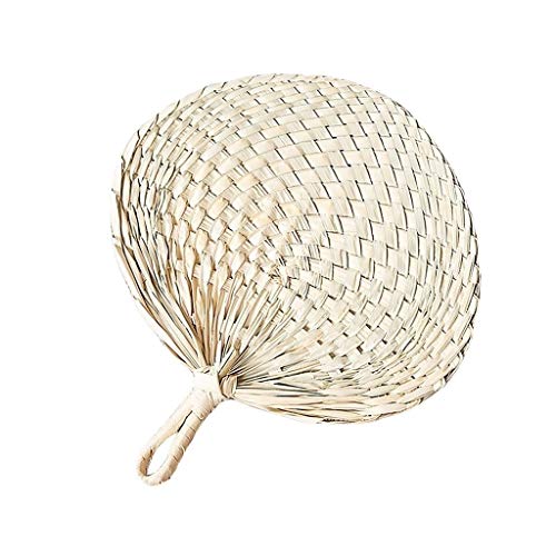 PHONME Decorative Folding Fans Chinese Style Handmade Fan Natural Hand Weaving Fan Blades Portable Cooling Fan for Camping Hiking Handheld Fans Elegant Hand Fans Vintage Style