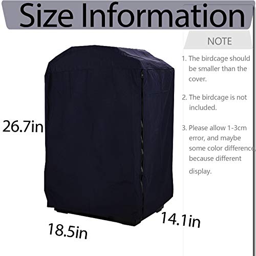 Bonaweite Birdcage Cover Parrot Cage Cover Shade Pet Universal Blackout Windproof Light-Proof Sleep Reduces Distractions Night Accessories Cloth Without Cage